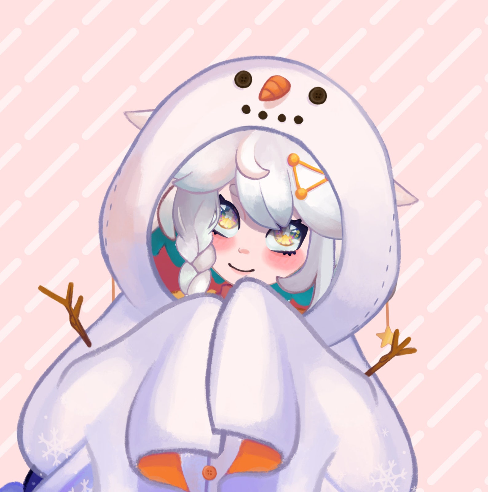 Vtuber Asset | Snowman Winter Theme Blanket | Live2d Version - Etsy
