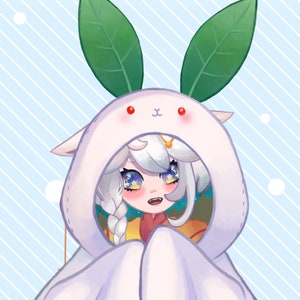 Vtuber Asset | Snow Bunny Winter Theme Blanket | Live2d Version - Etsy