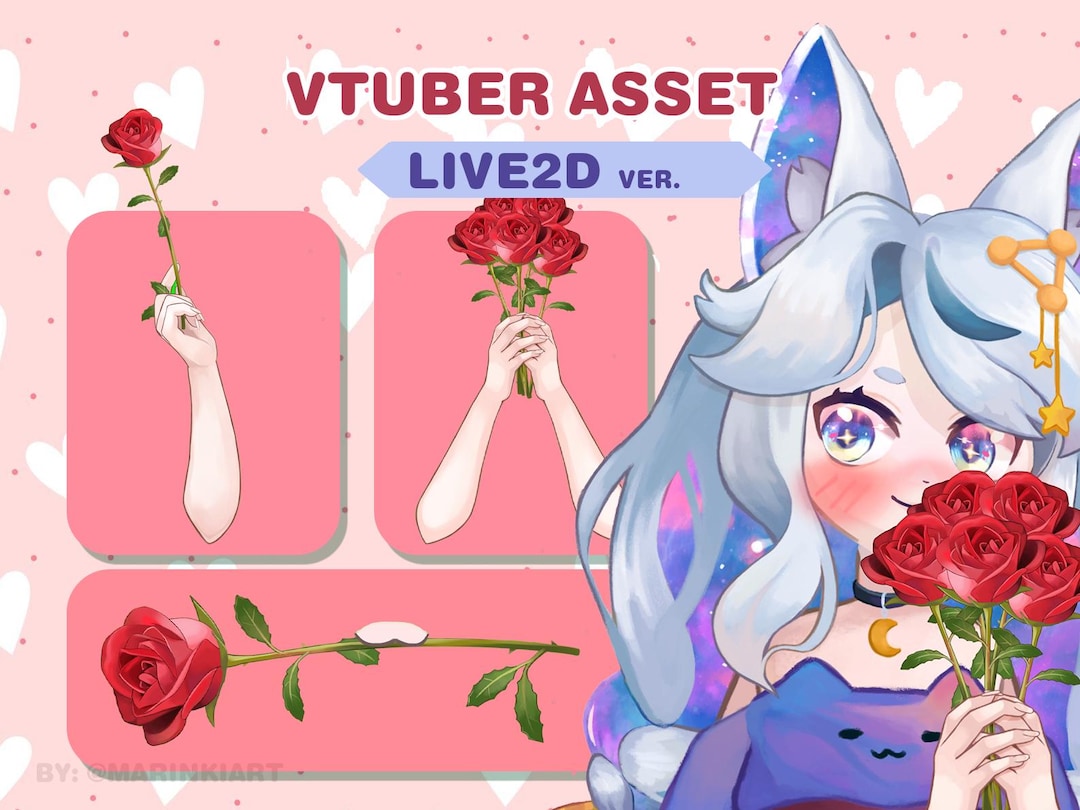Vtuber Asset | Valentine Roses | Live2d Version - Etsy