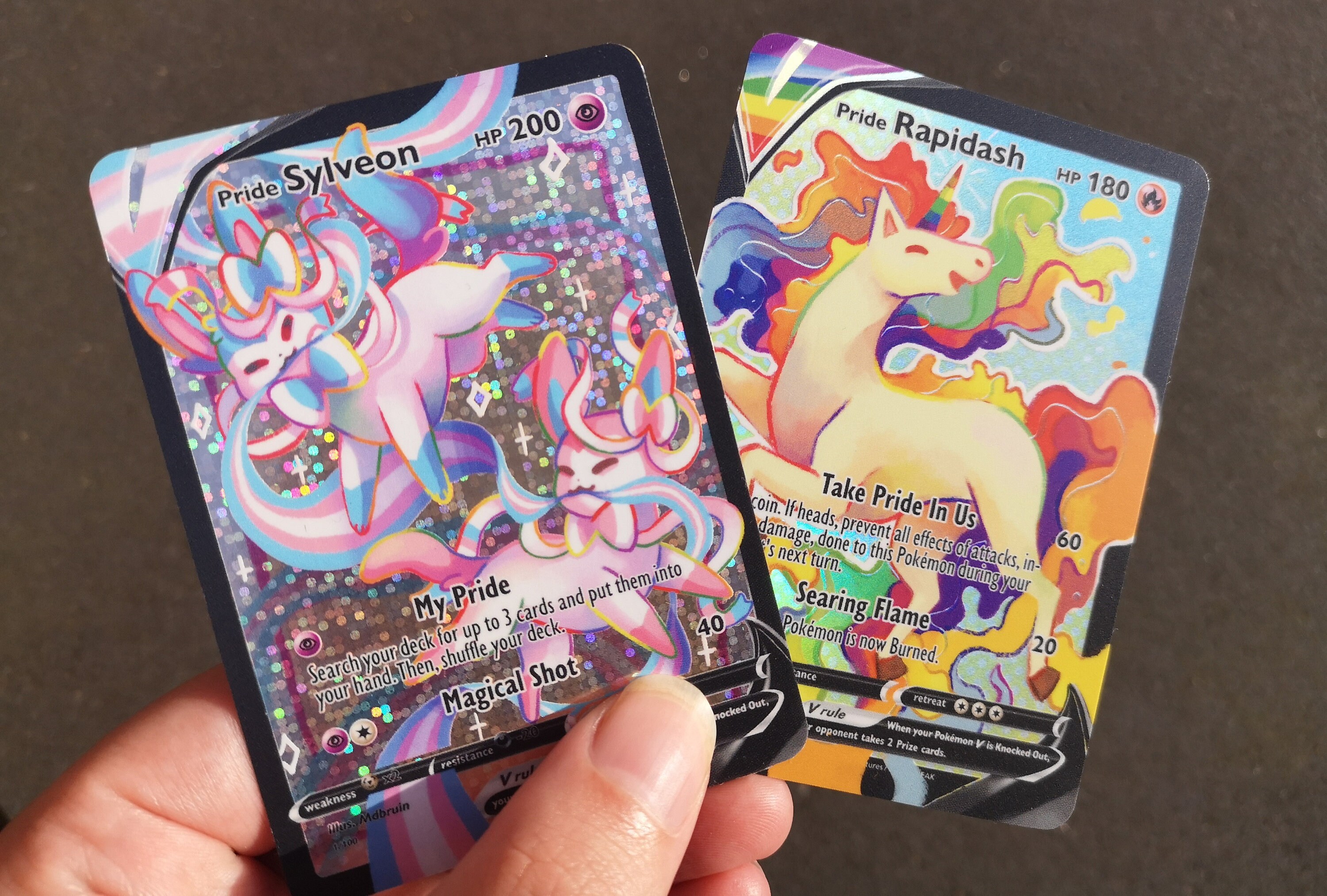 Holo Pride Sylveon / Custom Holographic Pokémon Card / V Card - Etsy