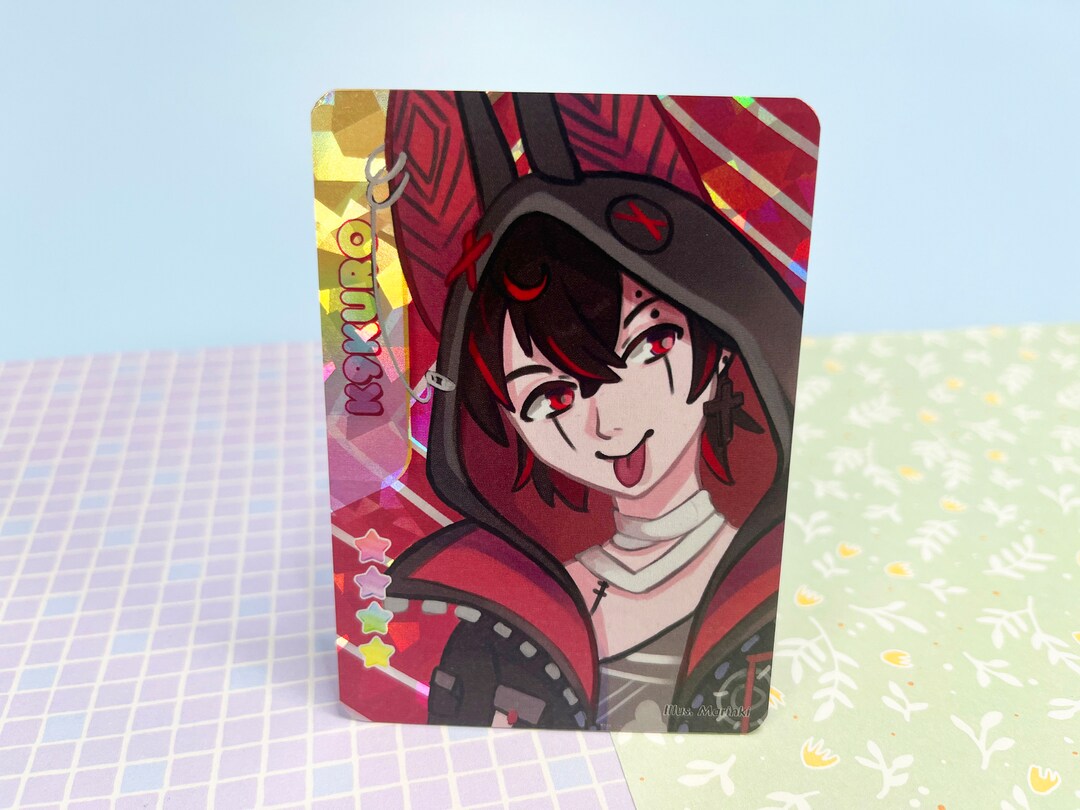 Holographic Vtuber Idol Cards Kuro Kurenai K9 Kuro - Etsy