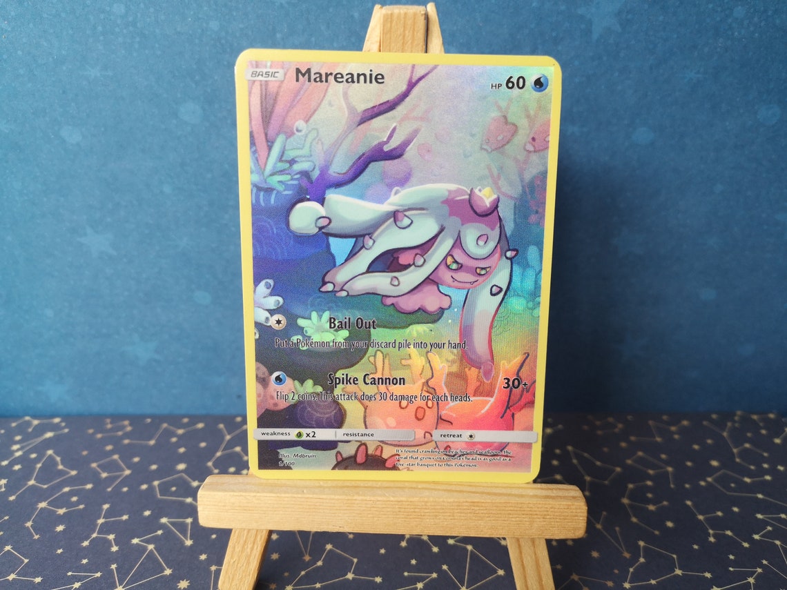 Holo Mareanie / Custom holographic Pokémon card | Etsy