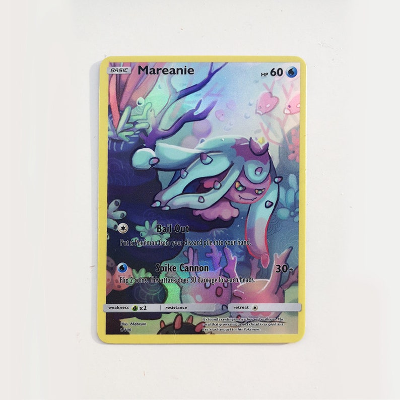 Holo Mareanie / Custom Holographic Pokémon Card - Etsy