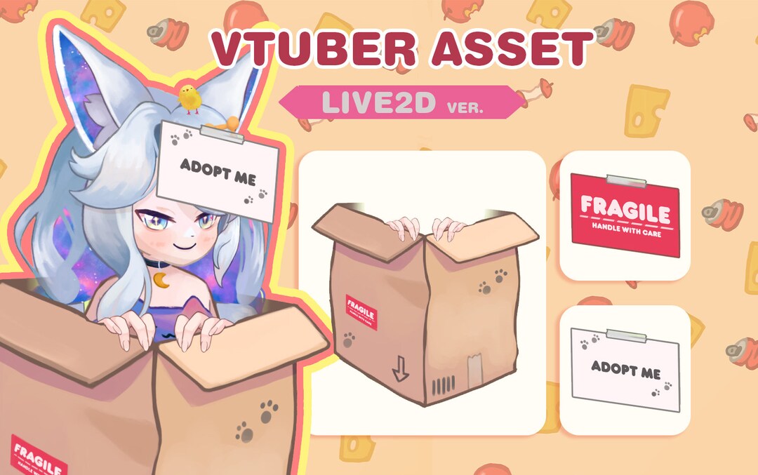 Vtuber Asset | Cardboard Box | Adopt Me & Fragile Handle With Care Fragile Lable | Live2d ...