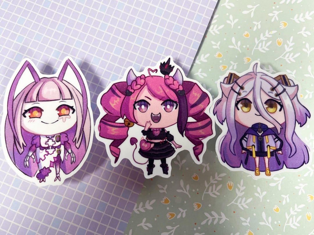 Vtuber Sticker Vshojo Ironmouse, Matara, Henya 8CM Sticker Glitter ...