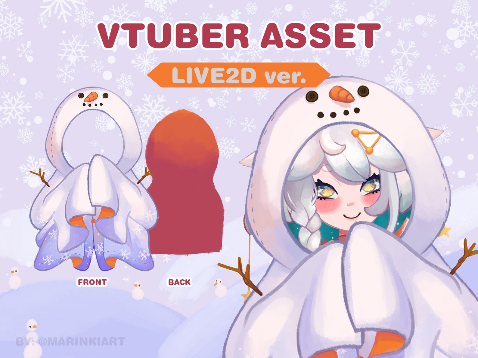 Vtuber Asset Snowman Winter Theme Blanket Live2d Version - Etsy