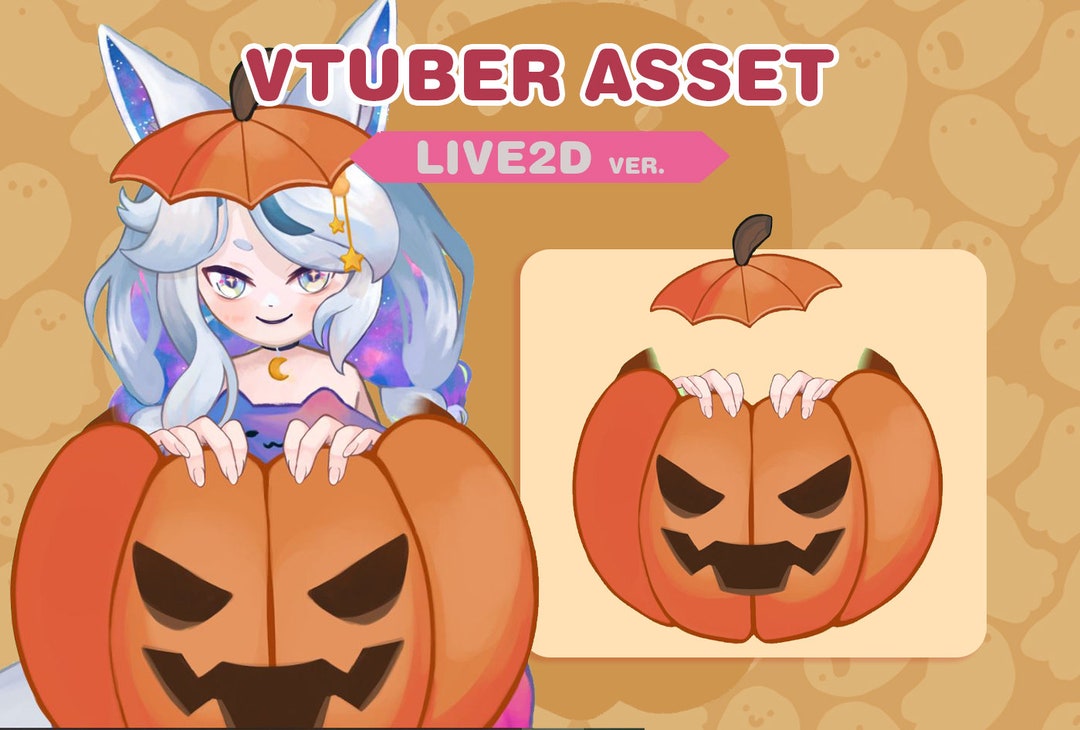 Vtuber Asset | Halloween Pumpkin | Live2d Version | - Etsy