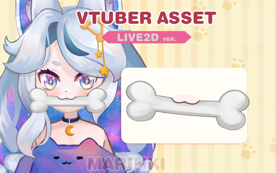 Vtuber Asset | Dog Bone in Mouth | Live2d Version - Etsy