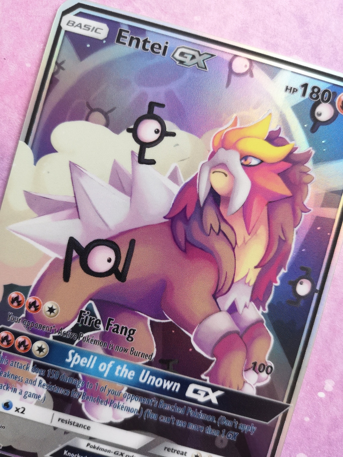 Holo Entei / Custom Holographic Pokémon Card / GX Card - Etsy