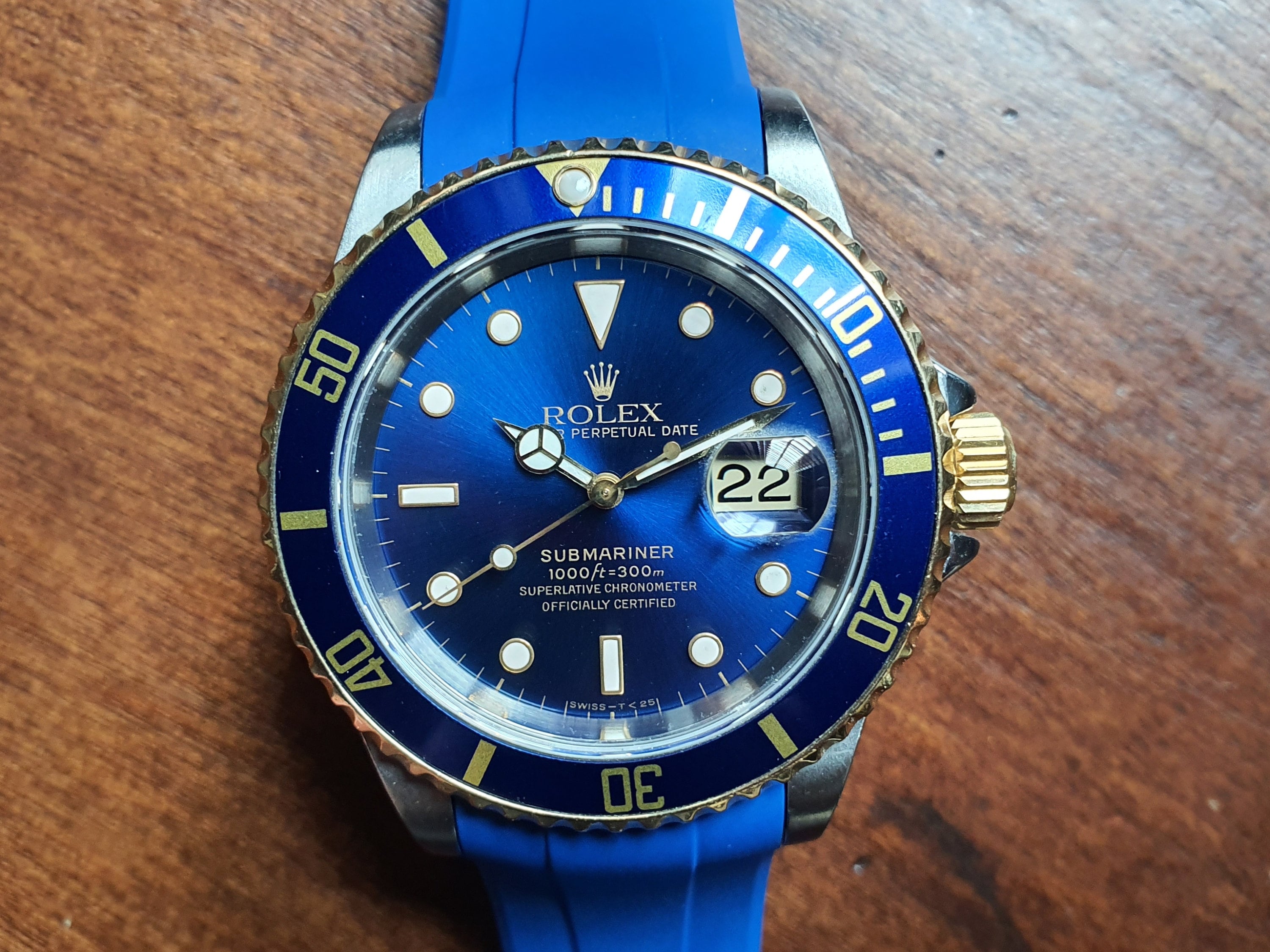 Authentic Rolex Submariner Blue Face 40mm Ref 16613 With Original Box ...