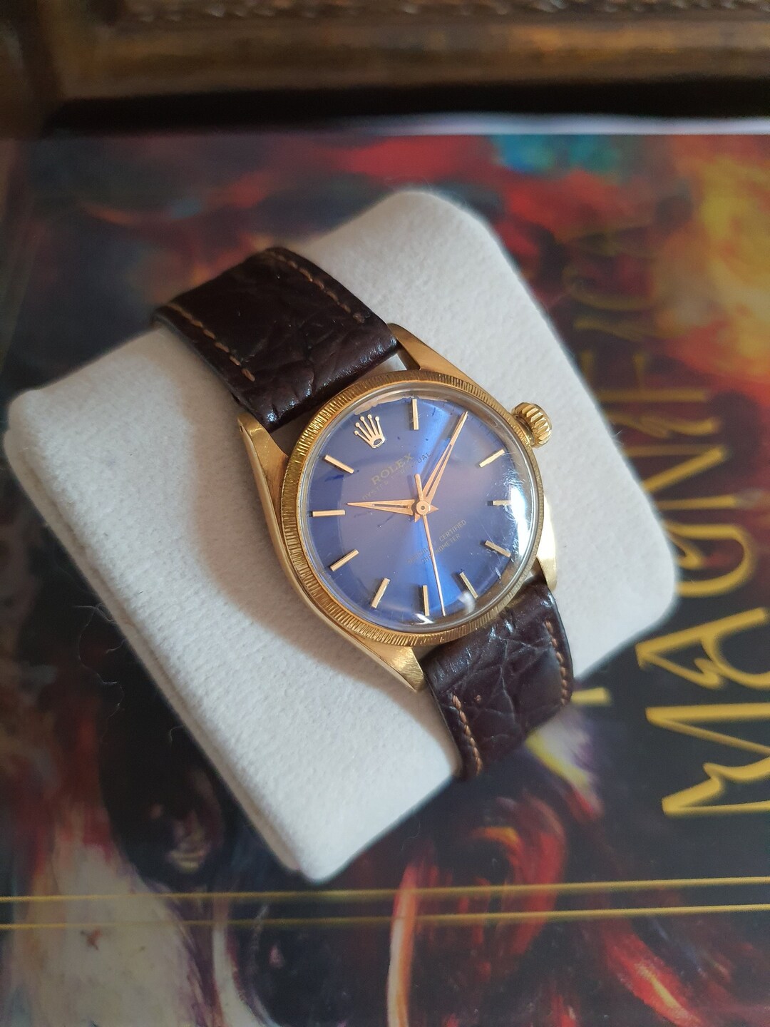 Rolex Oyster Perpetual 6547, 18k Yellow Gold, 30mm Vintage Rolex ...
