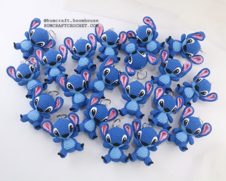 Ready-to-ship:stitch Crochet Keychain, Handmade Decor, Amigurumi Toys ...