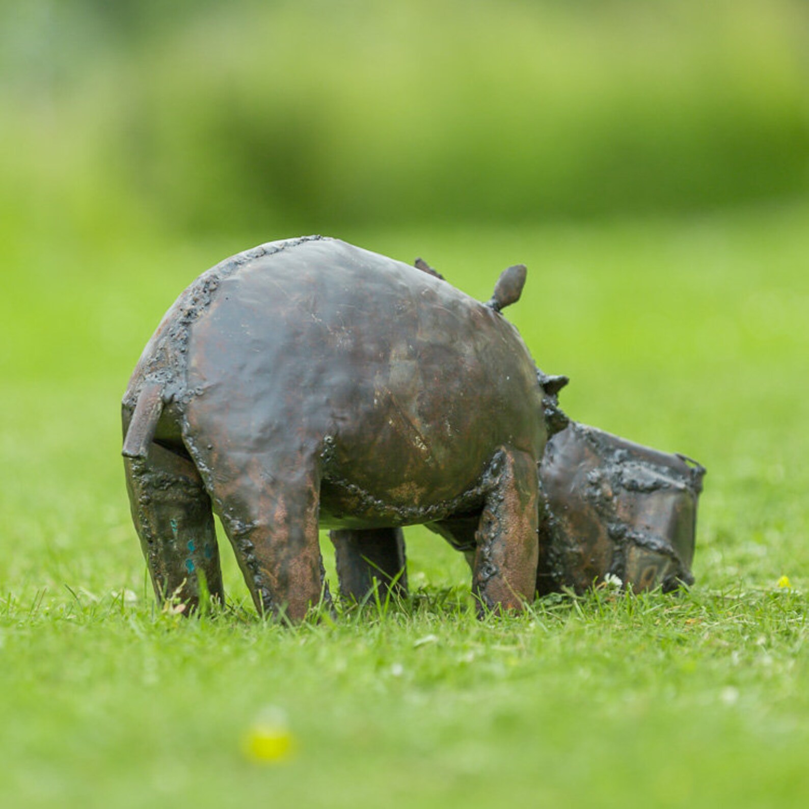 Hippo Metal Hippo Garden decoration Handmade statue | Etsy