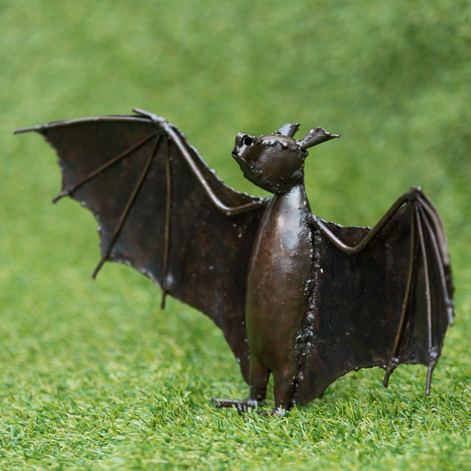 Bat Metal Bat Garden decoration Handmade statue | Etsy