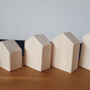 Five Wooden Block Houses - Etsy