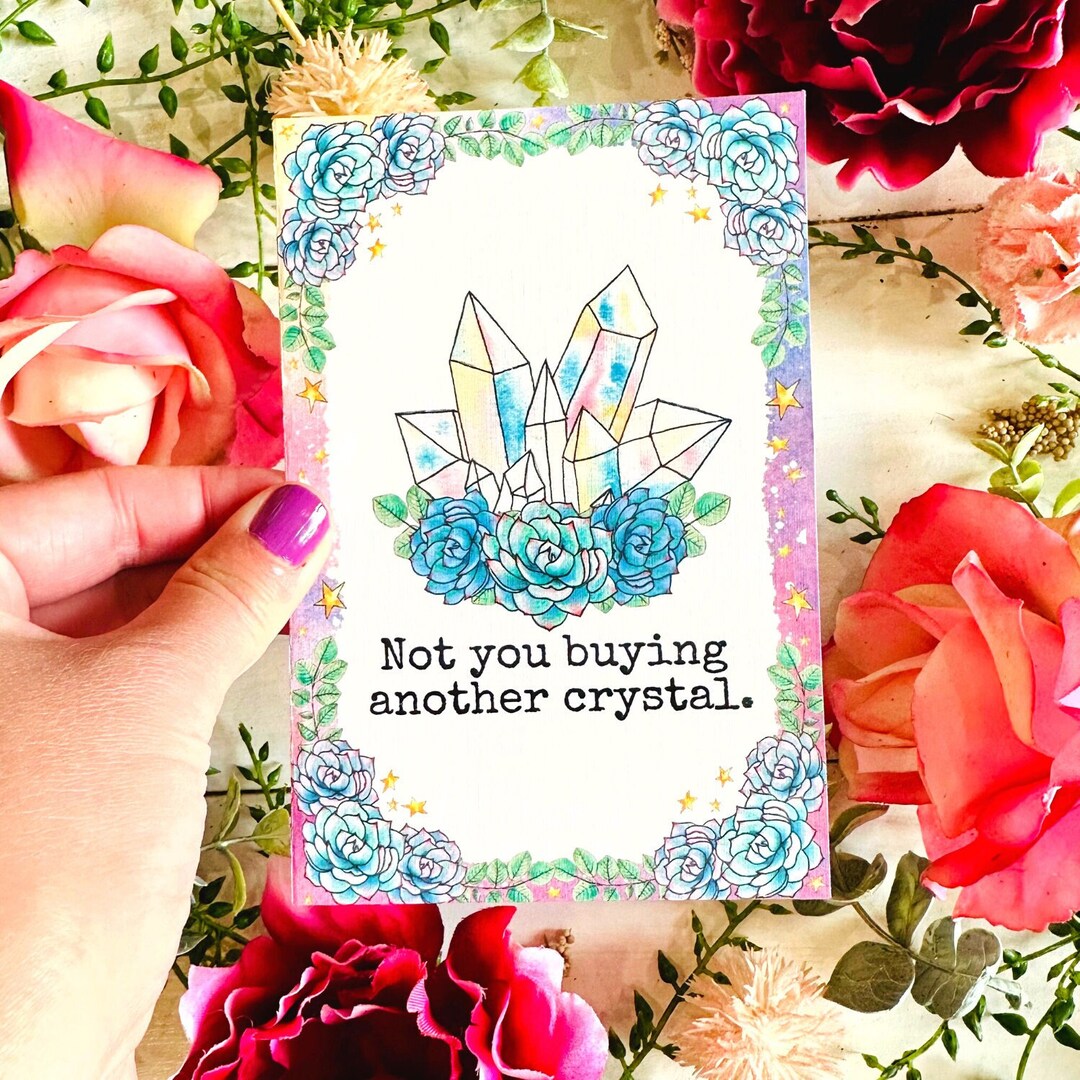 Witchy Greeting Card With Crystal Design, 4x6 Inch, Funny Friendship ...