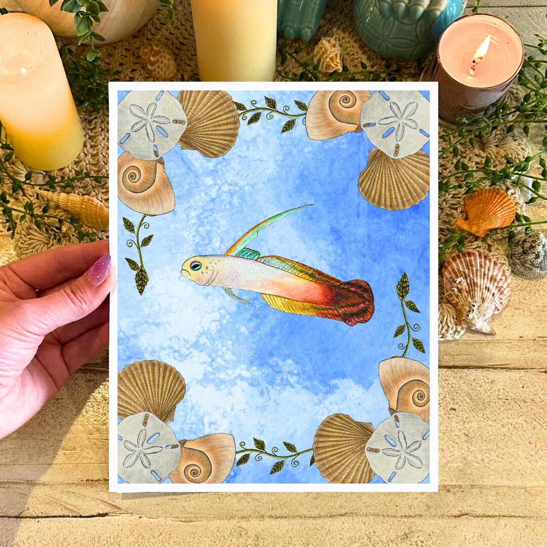 Handmade & Hand-illustrated Firefish Goby Art Print, for Reef Keepers ...