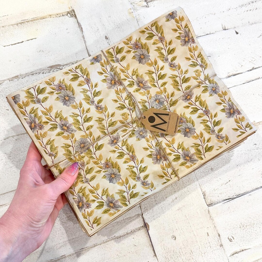 Pack of 20 Horizontal Flowers and Vines Coffee-dyed Papers, 8.5x11 Inch ...