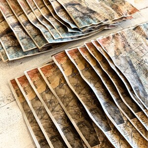 Pack of 20 Coffee-dyed Old Maps Print Papers, 8.5x11 Inch, Use for Junk ...