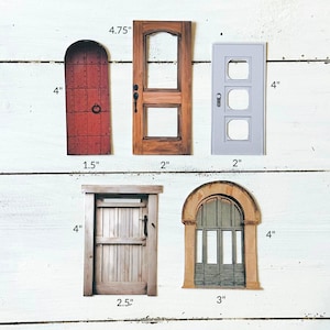 Pack of 10 Die Cut Doors for Papercraft Projects, Ephemera for DIY ...