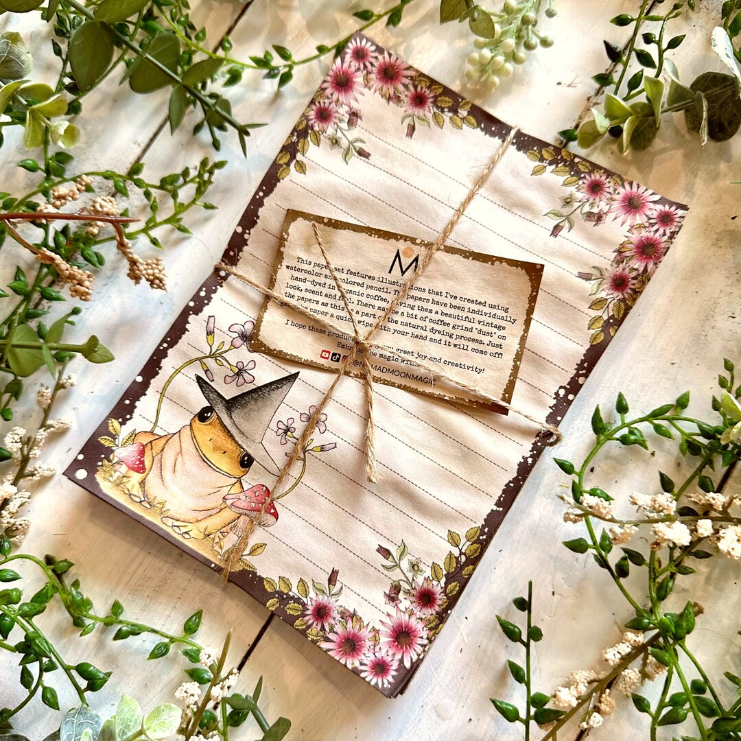 Handmade Letter Writing Papers With Witchy Frog Design, Vintage ...