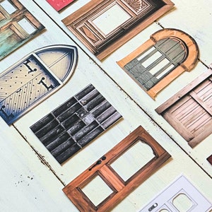 Pack of 10 Die Cut Doors for Papercraft Projects, Ephemera for DIY ...