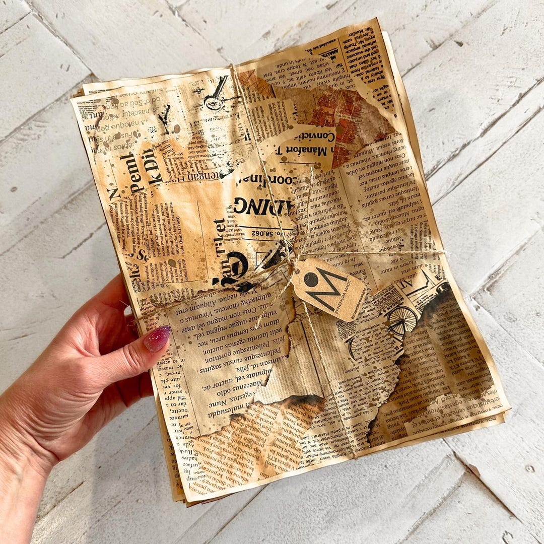 Pack of 20 Coffee-dyed Old Newspapers Print Papers, 8.5x11 Inch, Use ...