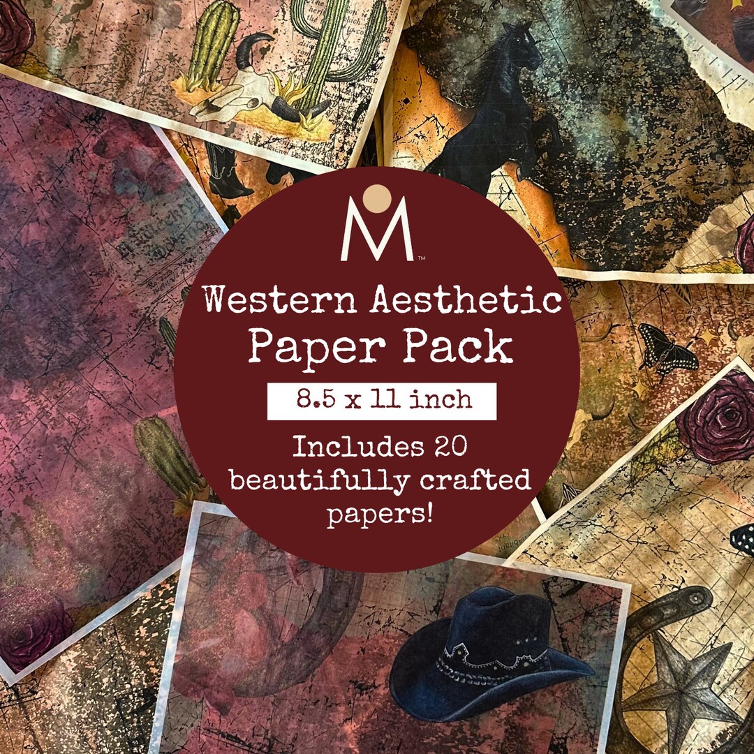 Pack of 20 Western Aesthetic Papers - Coffee-dyed and Vellum - for ...