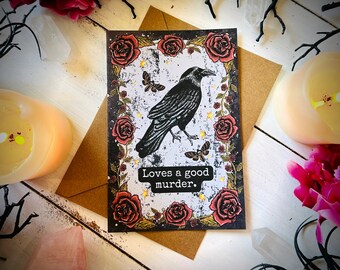 Crow Thank You Card Birds Greeting Stationery - Etsy
