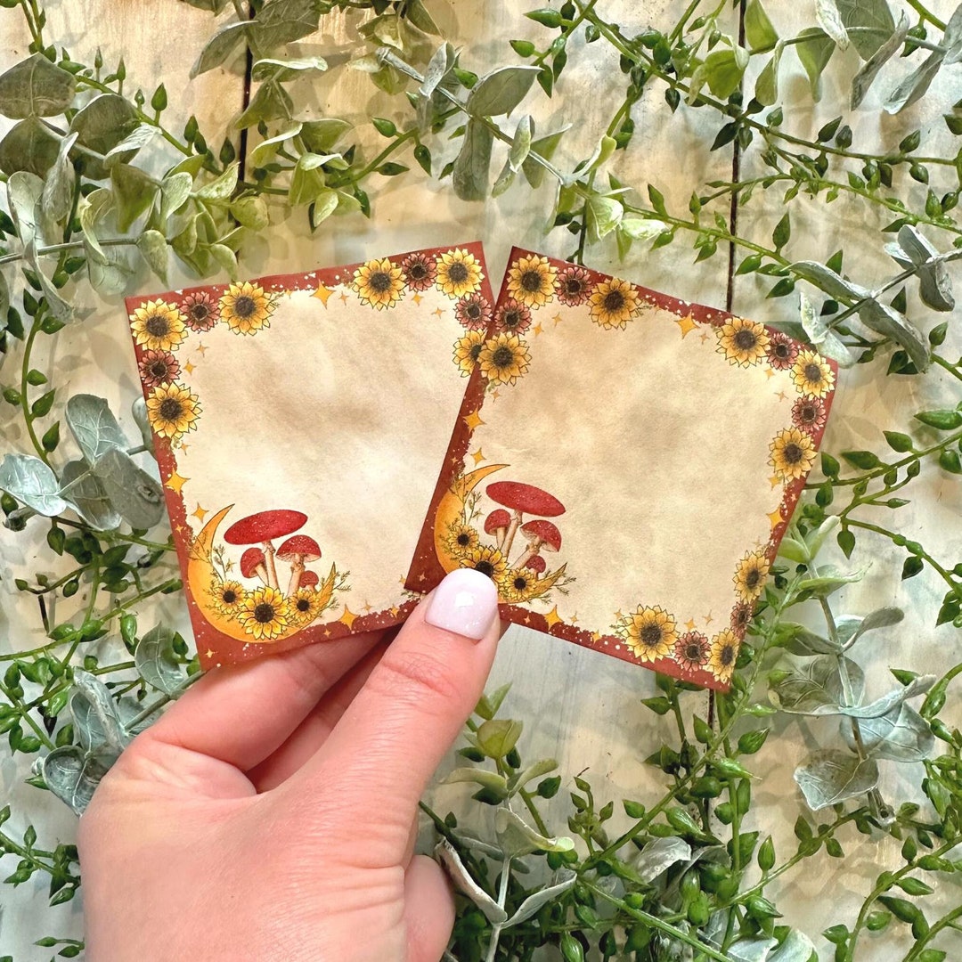 Handmade Cottagecore Note Paper Ephemera, 40-pack Coffee-dyed 3x3 in ...