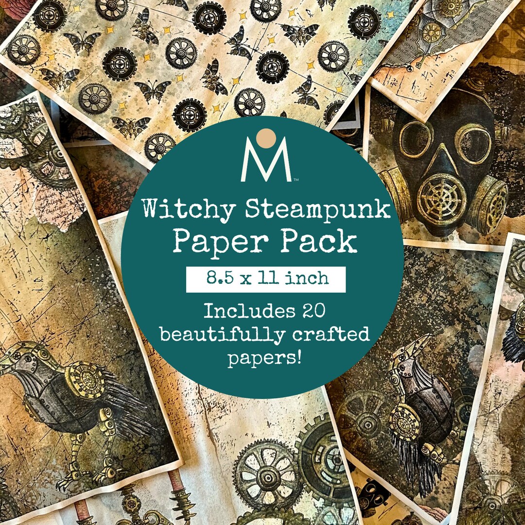 Pack of 20 Witchy Steampunk Aesthetic Papers - Coffee-dyed and Vellum ...