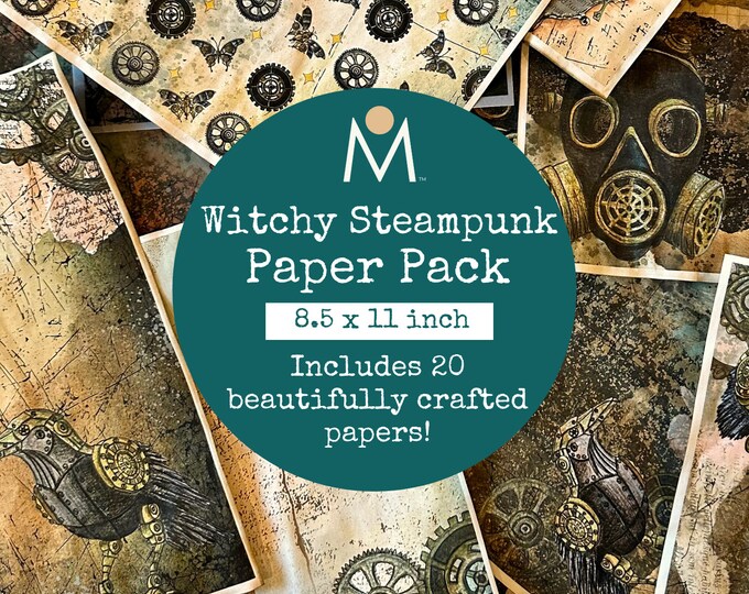 Pack of 20 Witchy Steampunk Aesthetic Papers - Coffee-dyed and Vellum ...
