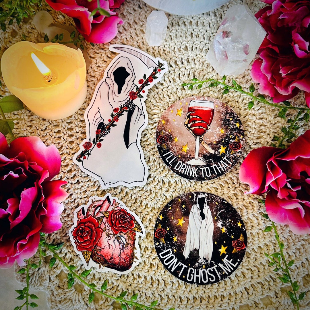 Dark Academia Goth Aesthetic Sticker Pack, Featuring a Human Heart ...