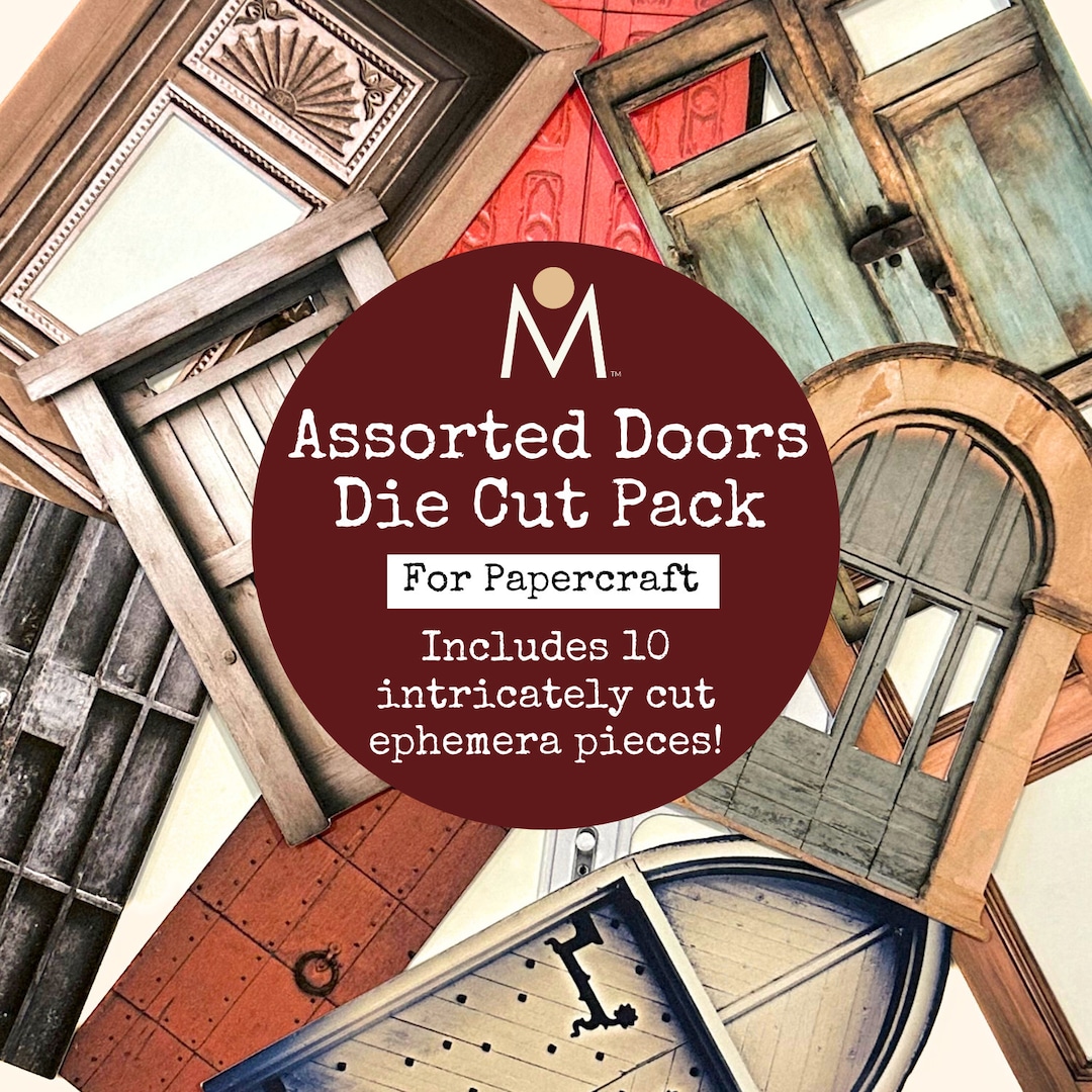 Pack of 10 Die Cut Doors for Papercraft Projects, Ephemera for DIY ...