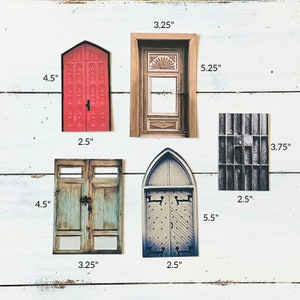 Pack of 10 Die Cut Doors for Papercraft Projects, Ephemera for DIY ...