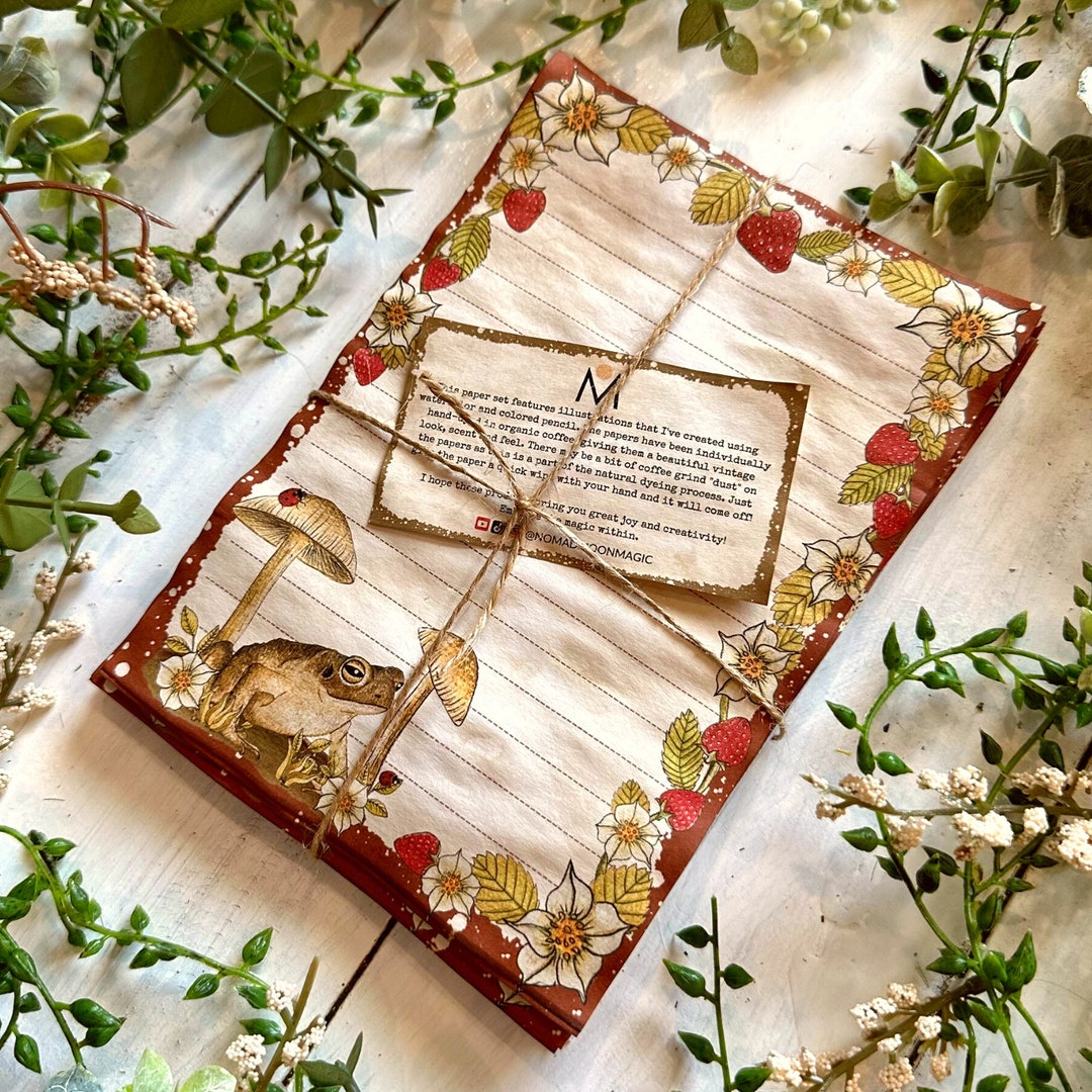 Handmade Letter Writing Papers With Cottagecore Toad and Mushroom ...