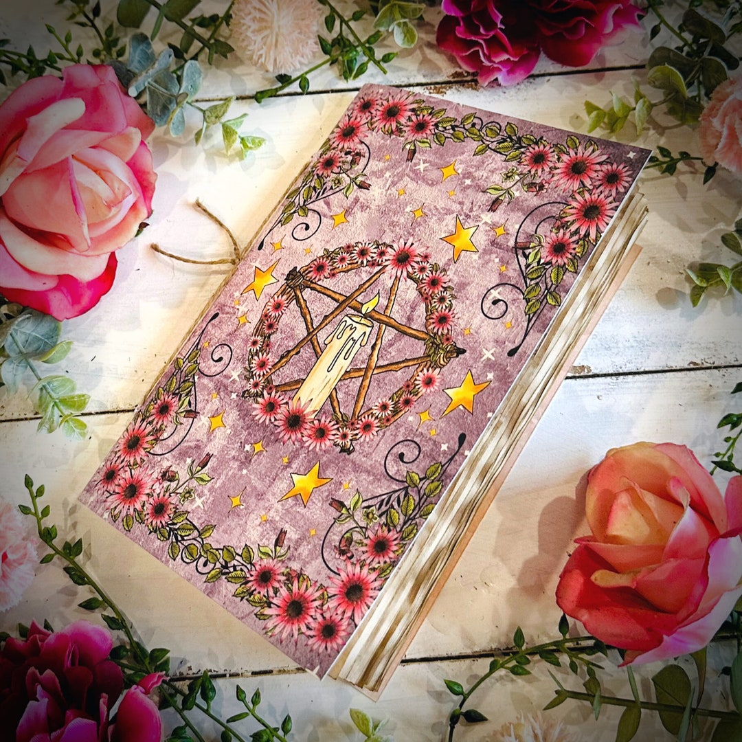 Handmade Witchy Journal With Pentagram Design, Coffee-dyed Vintage ...