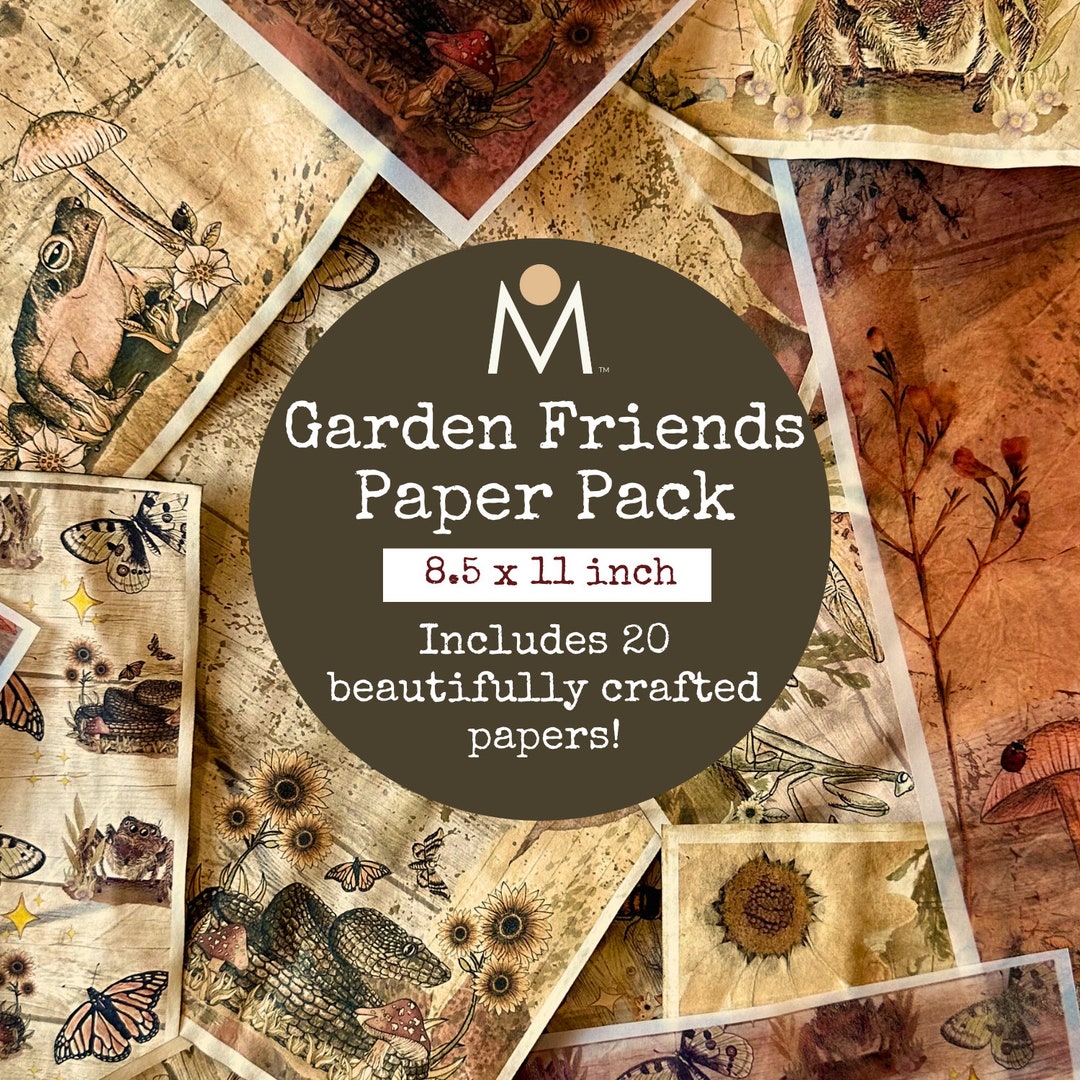 Pack of 20 Garden Friends Papers Coffee-dyed and Vellum for ...