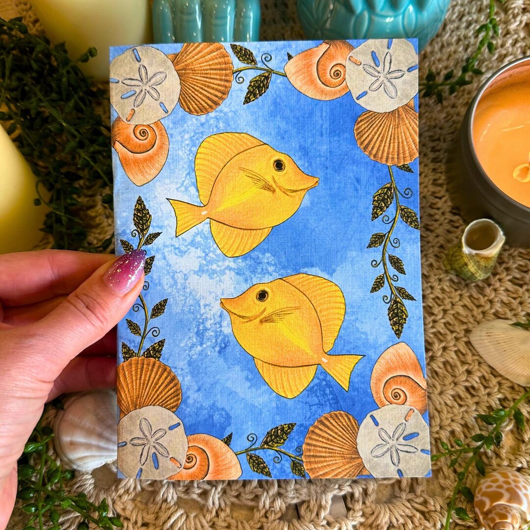 Handmade Yellow Tang Card for Reef Keepers and Aquarium Enthusiasts ...