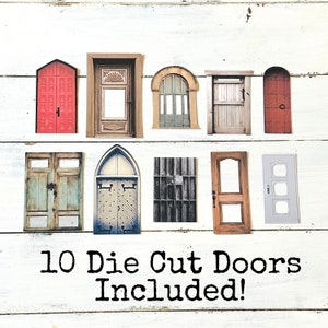 Pack of 10 Die Cut Doors for Papercraft Projects, Ephemera for DIY ...