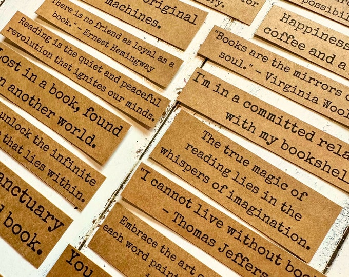 Bookish Quotes Ephemera, Kraft Brown Cardstock, Junk Journaling - Etsy