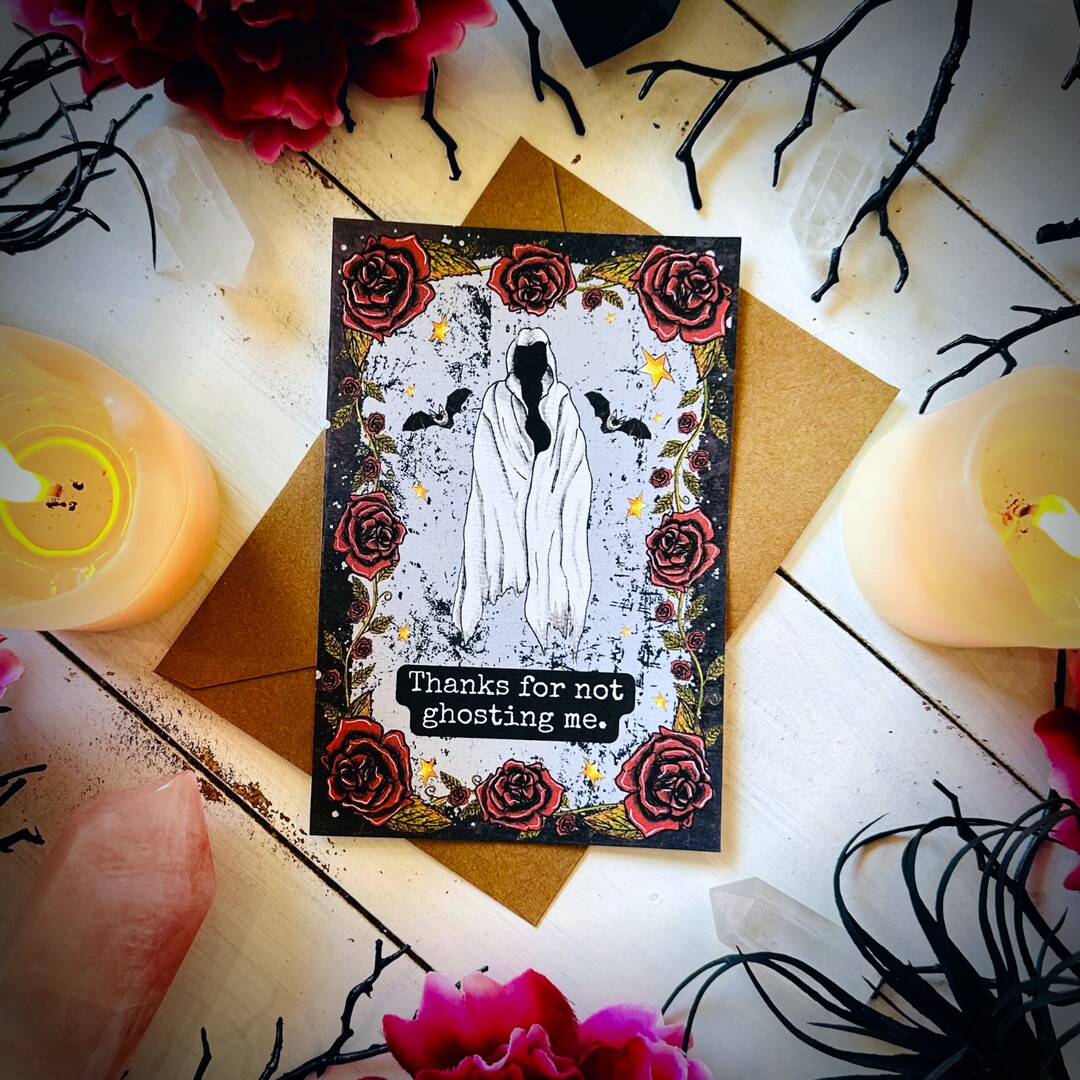 Spooky Ghost Dark Humor Card, Halloween Card, Goth Card, 4x6 Inch - Etsy