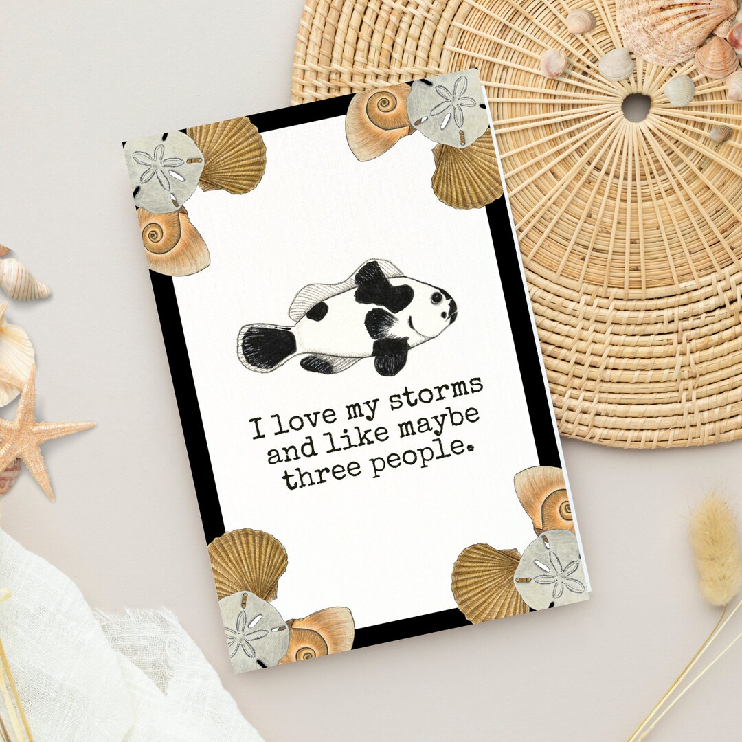 Funny Storm Clownfish Card for Reef Keepers and Fish Lovers, Gift for ...