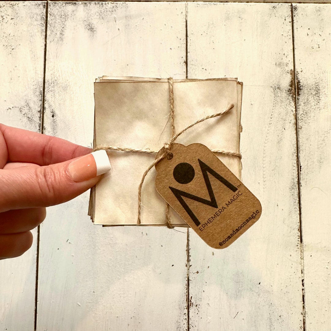 Pack of 40 Coffee-dyed Paper Squares, 3x3 Inch, Use for Junk Journal ...