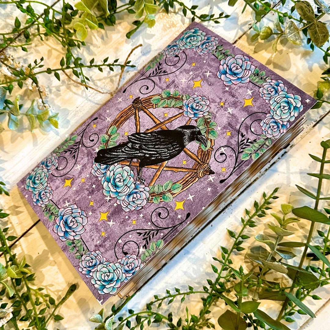 Handmade Witchy Raven Journal With Vintage-aesthetic Pages, for Junk ...