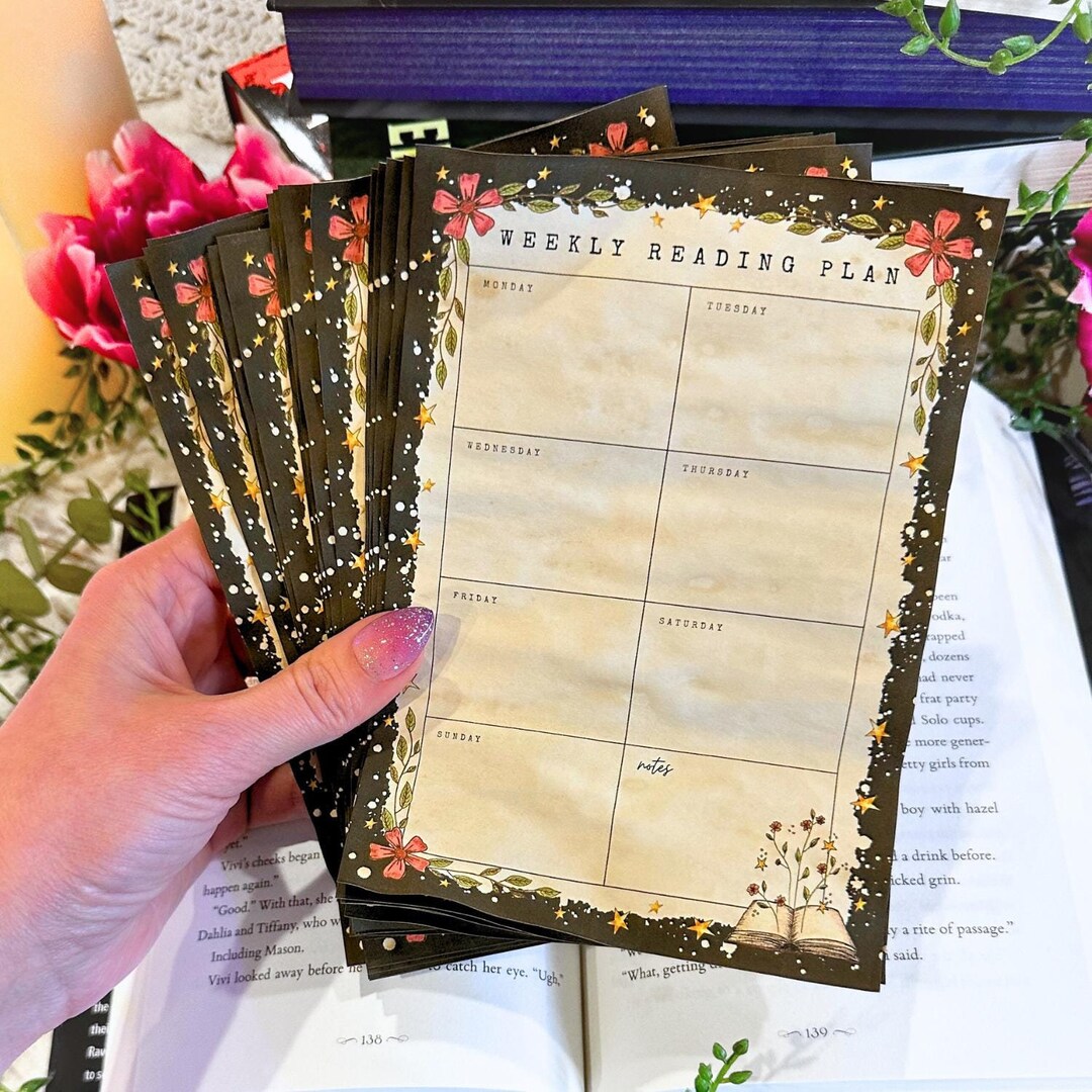 Handmade Weekly Reading Plan Planner Papers (20), 5x7 Inch, Coffee-dyed ...