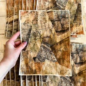 Pack of 20 Coffee-dyed Old Maps Print Papers, 8.5x11 Inch, Use for Junk ...