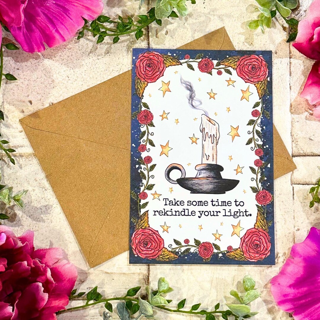 Handmade Mental Health Card: Rekindle Your Light, Sympathy Card (4x6 ...
