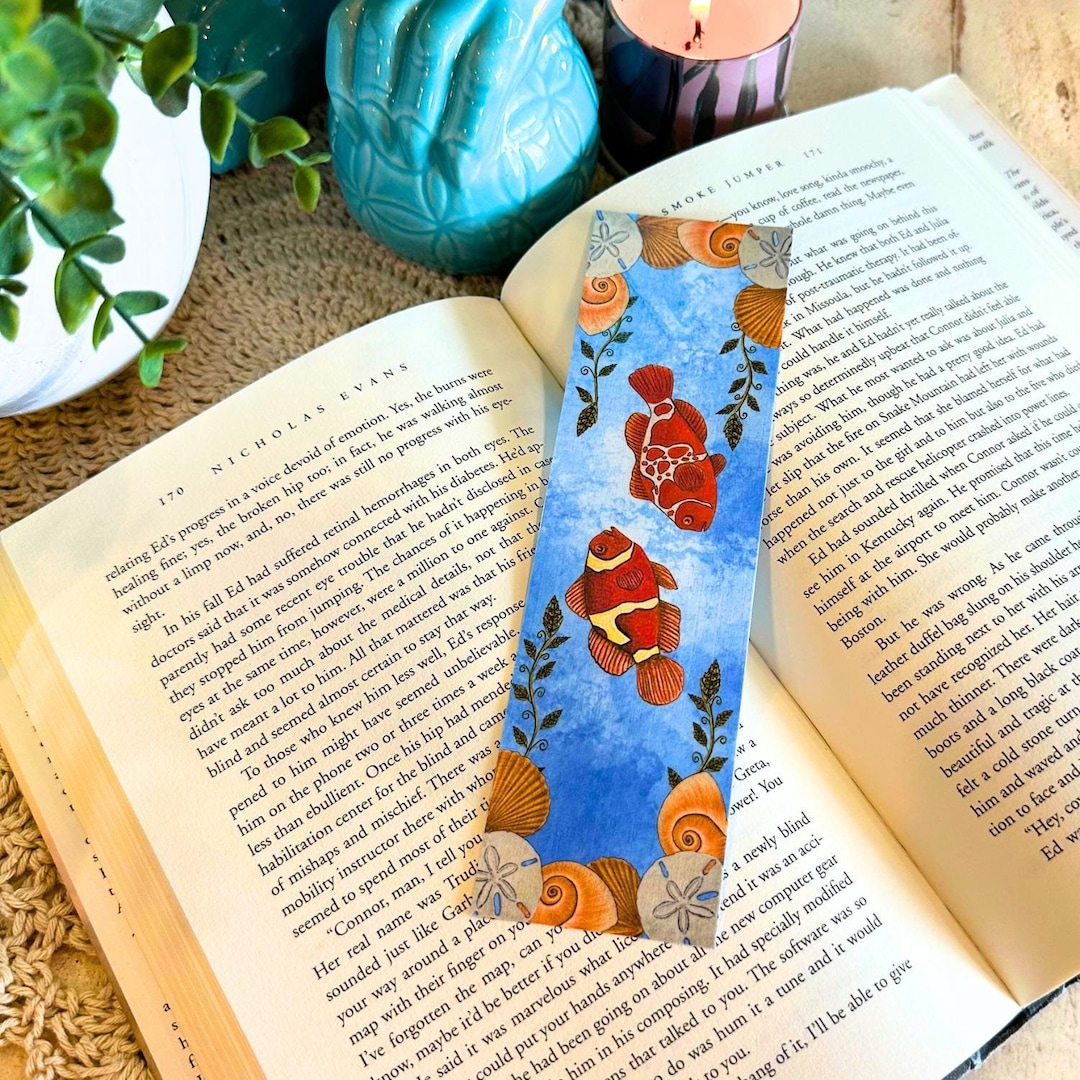 Handmade Bookmark for Reef Keepers and Aquarium Enthusiasts, Maroon ...