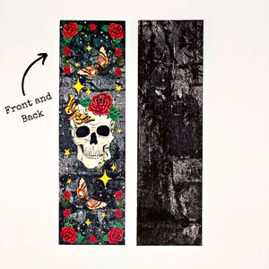 Halloween Bookmark With Spooky Skull, Handmade, With or Without Black ...